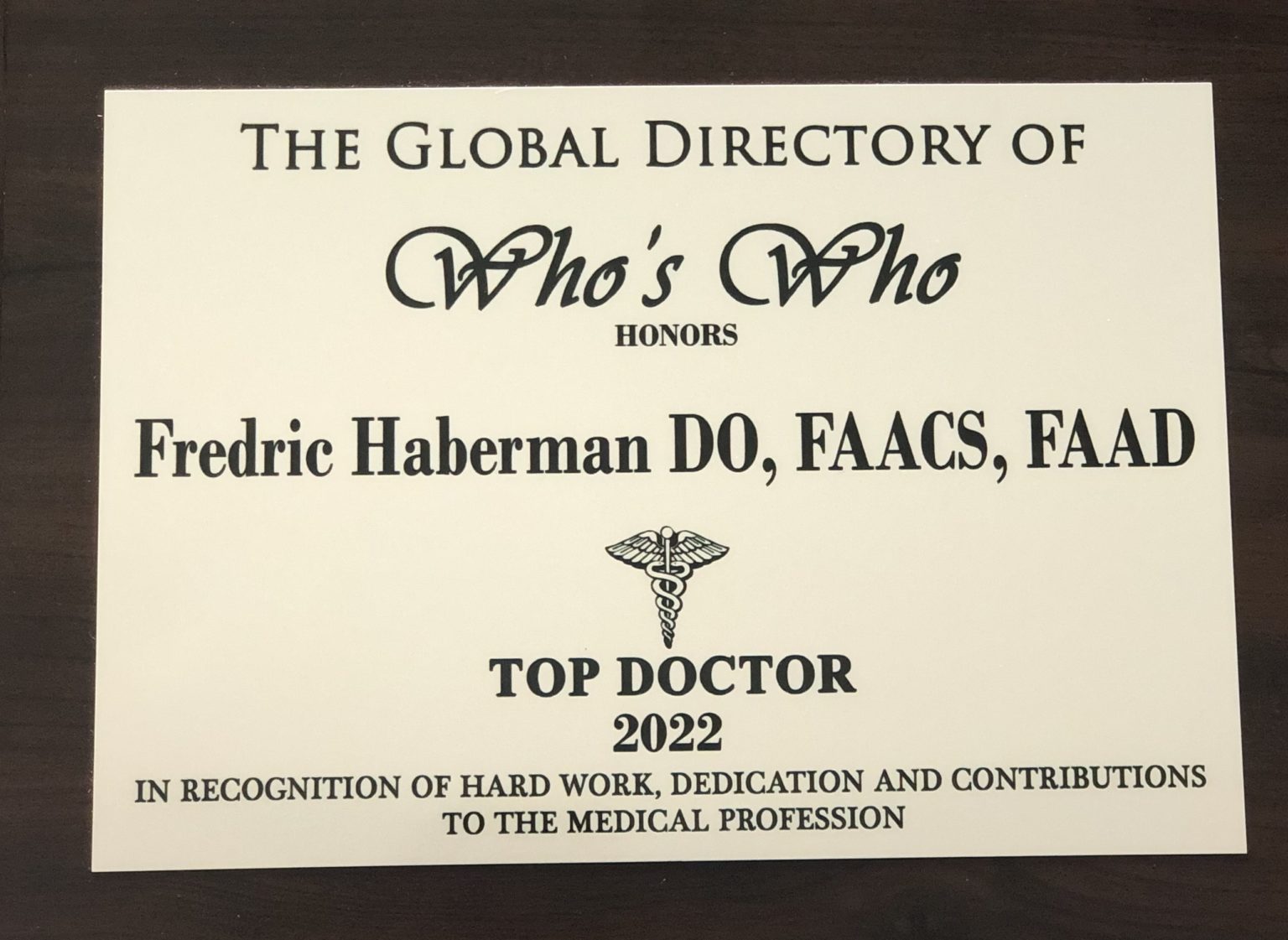 Dr. Fredric Haberman